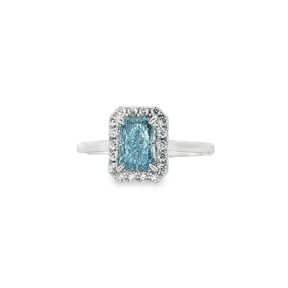 Fancy Blue Radiant Lab-Grown Diamond Ring | Ikecho Australia